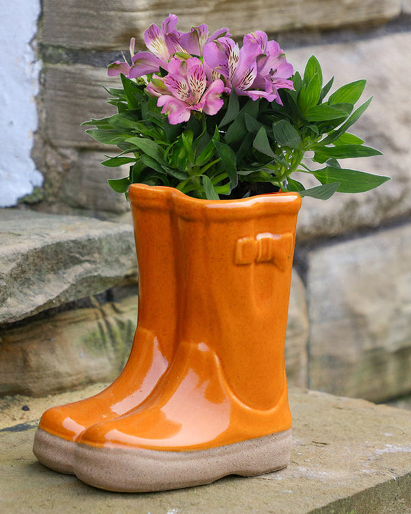 Orange Wellington Boots Planter – OLDDIBOR